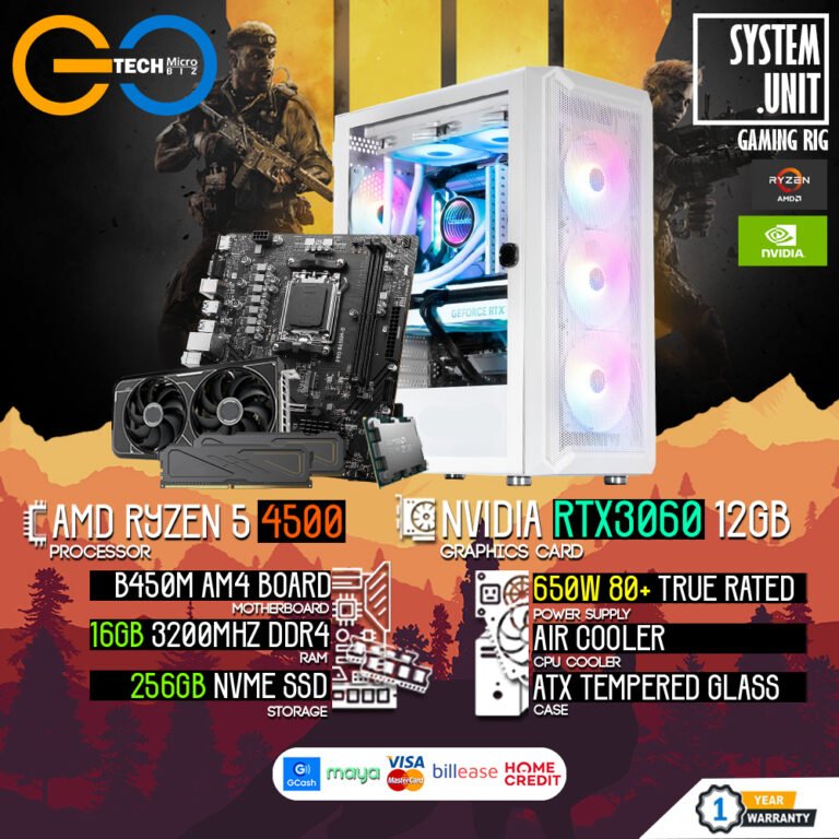 AMD Ryzen 5 4500 + RTX 3060 12GB | 16GB RAM AM4 Desktop PC Build Bundle ...