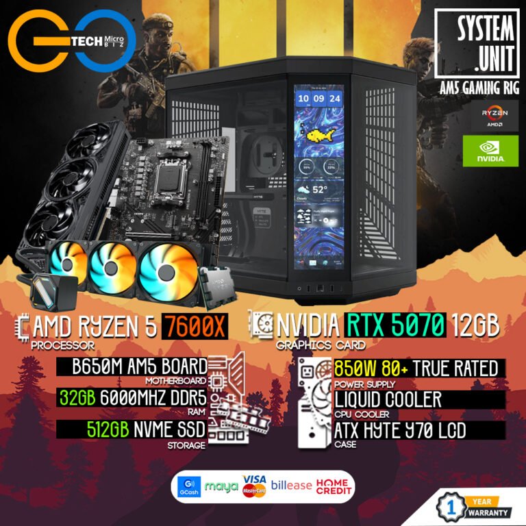 AMD Ryzen 5 7600X + RTX 5070 12GB | 32GB RAM AM5 Desktop PC Build ...