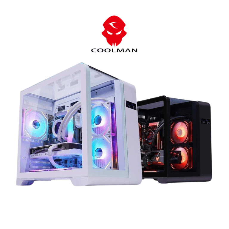 Coolman Robin Curved Digital Black | White MATX PC Case – Go-Tech MicroBiz